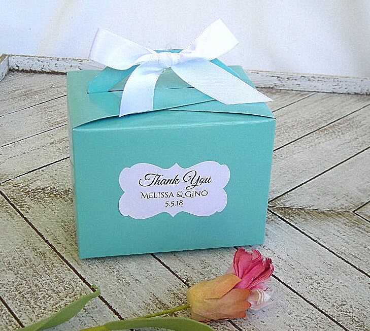 Wedding Favor Box Gold Wedding Favors Turquoise Blush Navy | Etsy