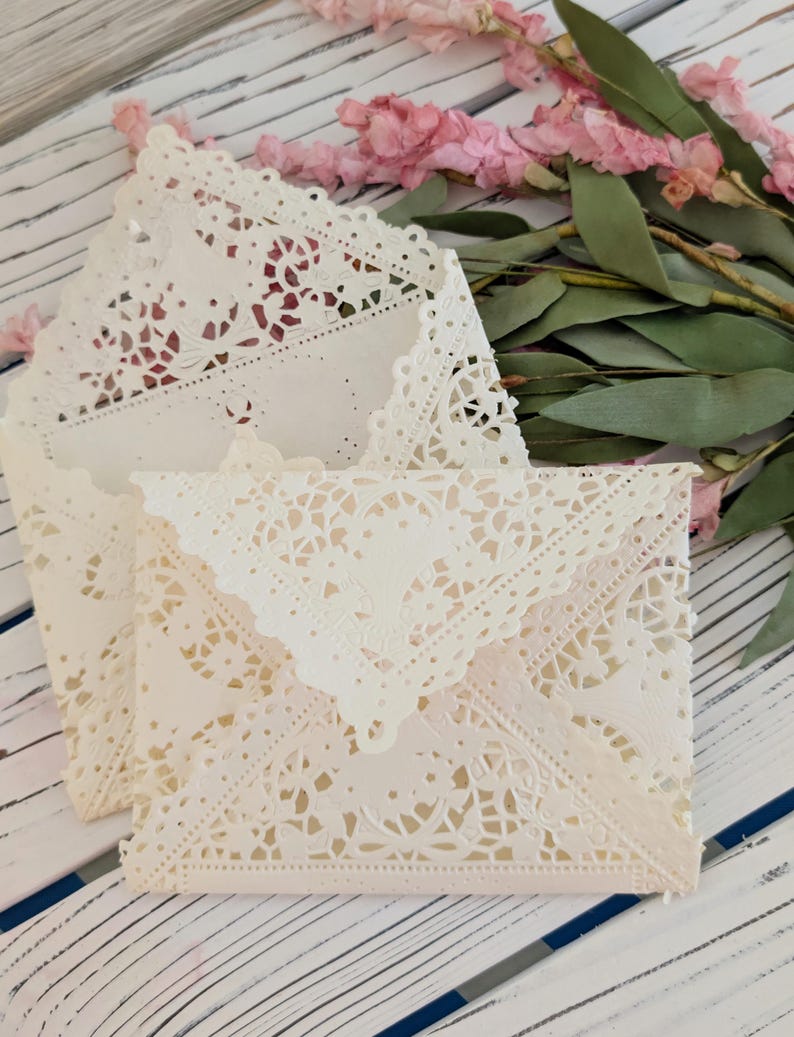 Lace Envelopes Doily Lace Envelopes Custom Wedding Envelopes White Lace ...