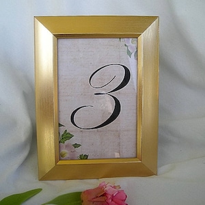 Table Number Frame Gold Table Card Frames Wedding Table Numbers ...