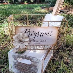 Gold Wedding Program Box Wood Wedding Program Holder Gold Wedding Box ...