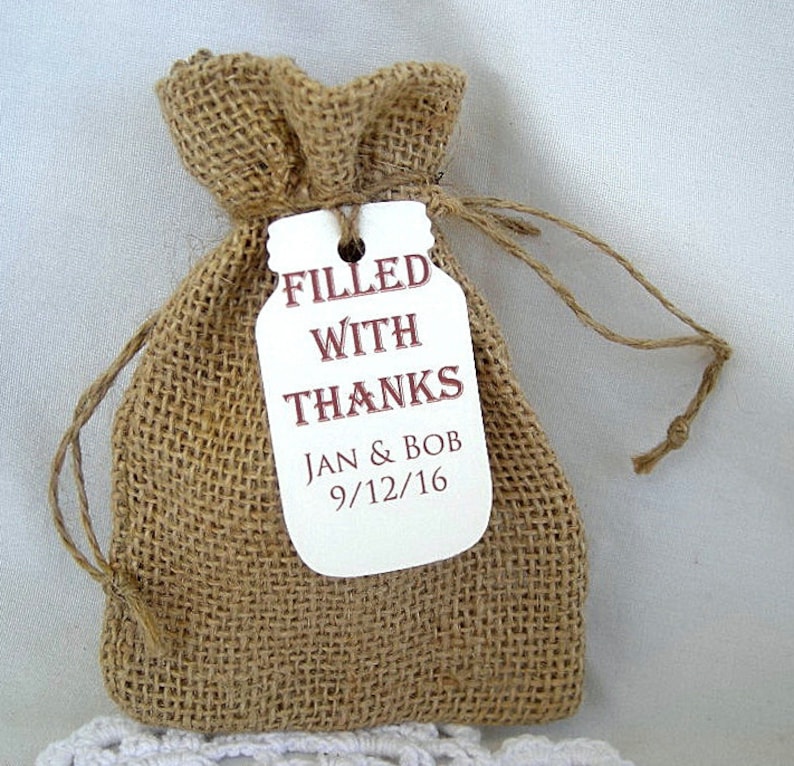 Thank You Favor Burlap Bags Primitive Rustic Wedding Favors - Etsy