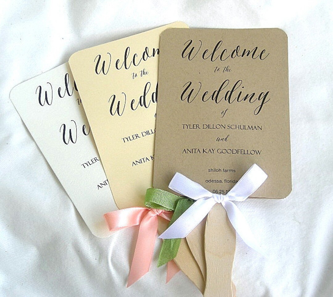 Rustic Wedding Fan Wedding Program Fans Ceremony Program Fan ...
