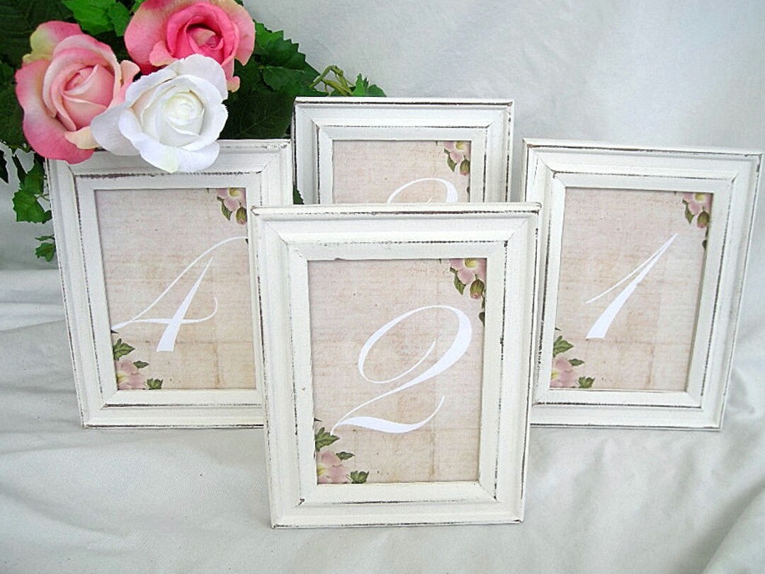 Table Number Card Frames Wedding Whitewash Wood Frames Wedding Table ...
