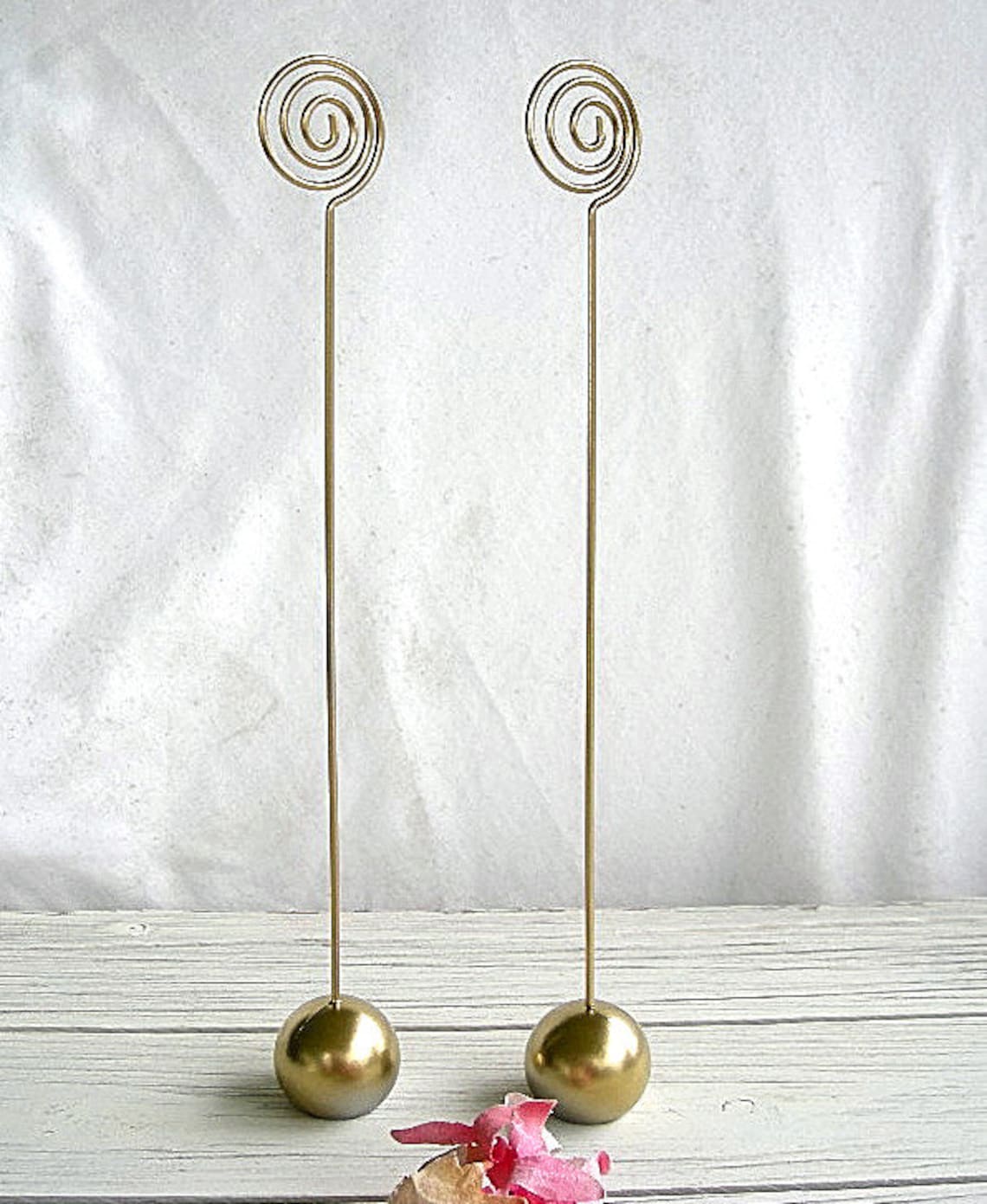 Table Number Holder Tall Table Card Holder Gold Wedding Table - Etsy