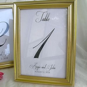 Table Number Frame Wedding Table Card Frames Gold Picture Frame Gold ...