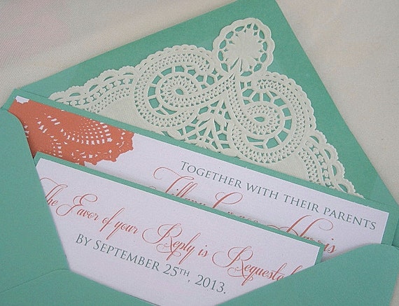 Invitaciones De Novia Color Turquesa Coral
