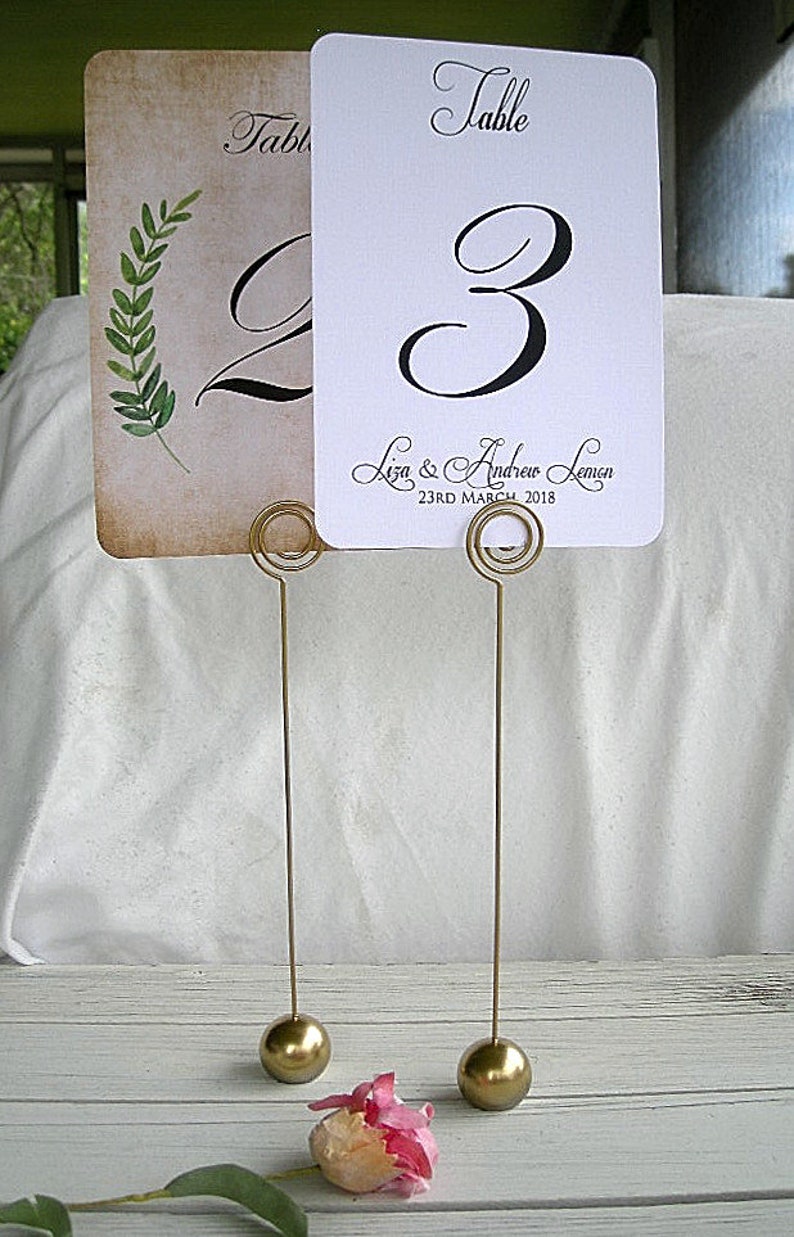 Table Number Holder Tall Table Card Holder Gold Wedding Table Place ...