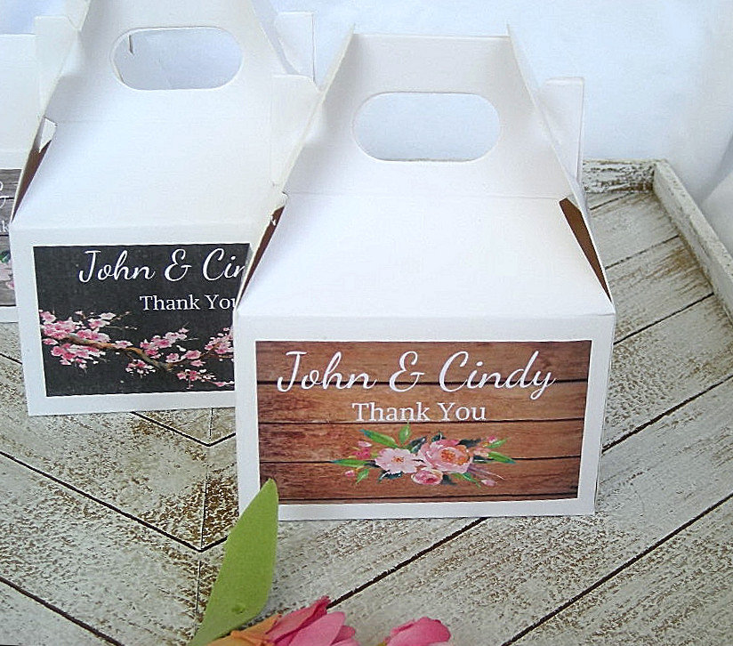 Wedding Favor Boxes Gable Box Custom Wedding Favors White Kraft Rustic ...
