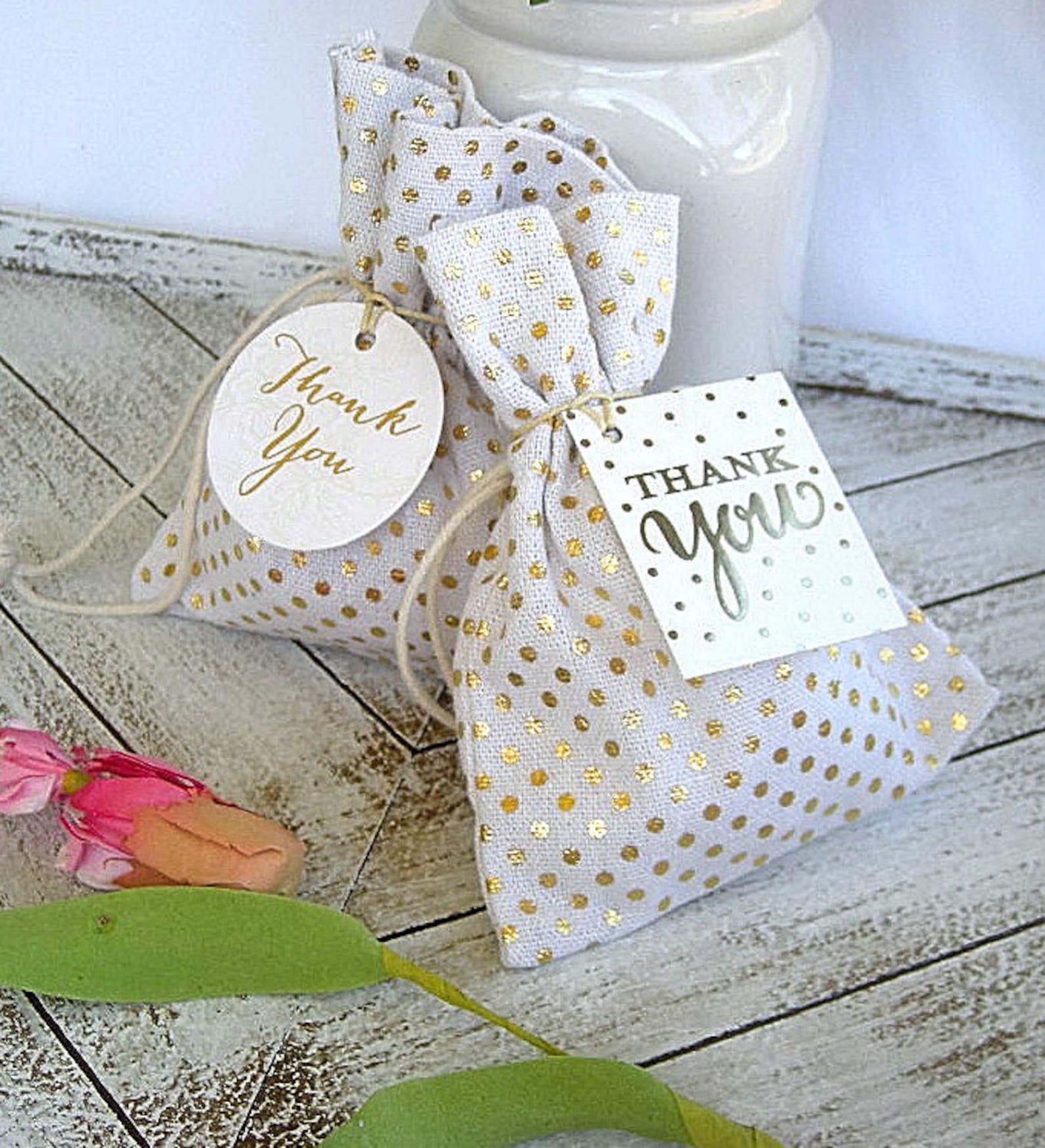 Custom Favor Bag Personalized Wedding Favors Bags Gold Dot - Etsy