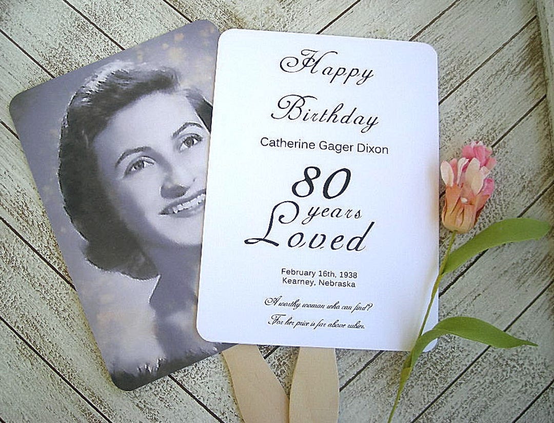 Custom Birthday Fan Favors Photo Adult Child Birthday Personalized ...
