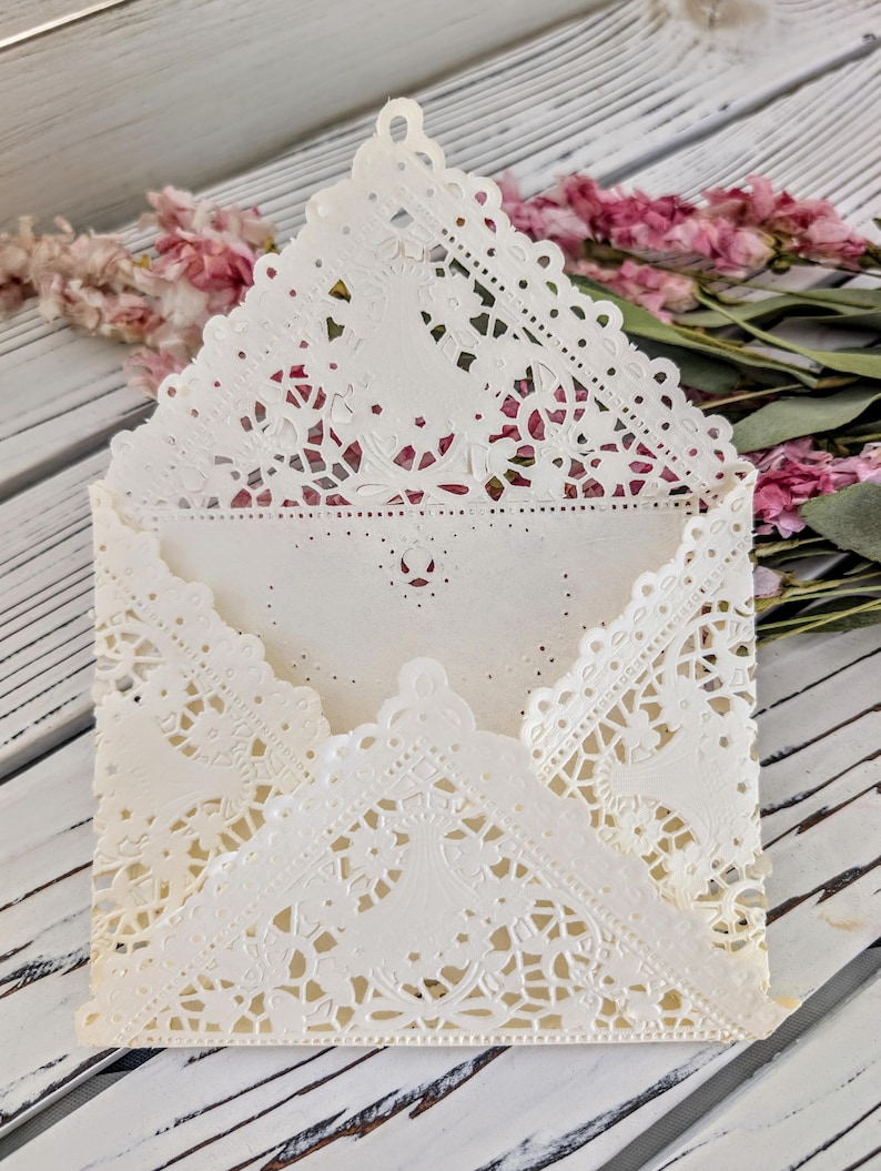 Lace Envelopes Doily Lace Envelopes Custom Wedding Envelopes White Lace ...