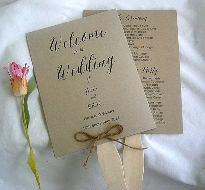 Wedding Fan Ceremony Wedding Program Fans Custom Wedding Fans - Etsy