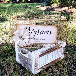 Gold Wedding Program Box Wood Wedding Program Holder Gold Wedding Box ...