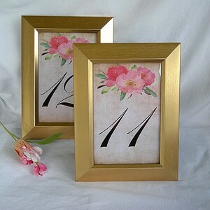 Table Number Frame Gold Table Card Frames Wedding Table Numbers ...