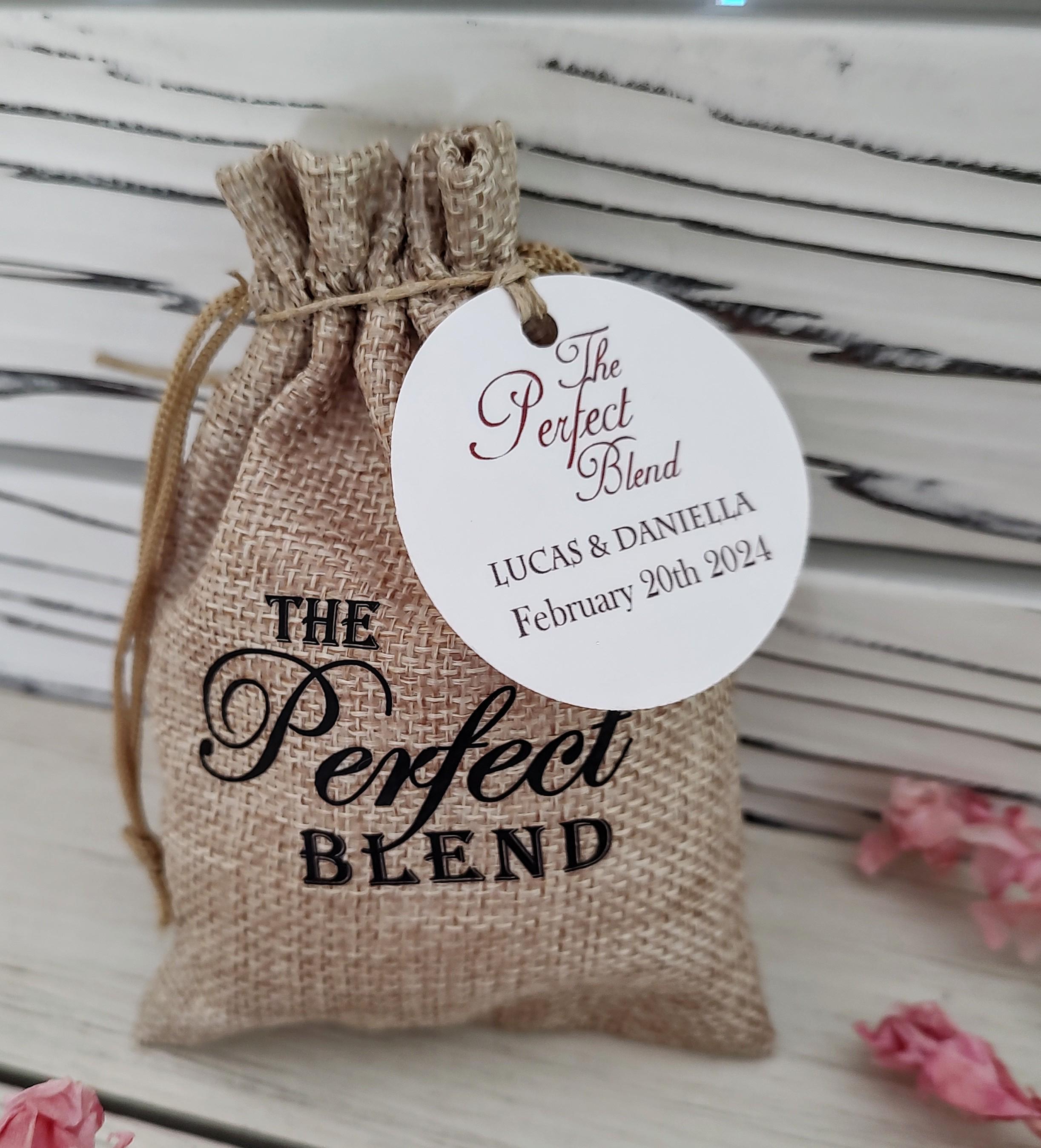 Custom Favor Bag the Perfect Blend Favor Bags Burlap Favor Bag Thank ...