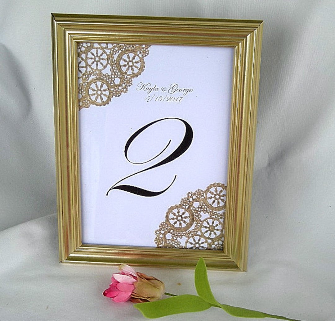 Table Number Frame Wedding Gold Frame Table Number Cards Framegold ...