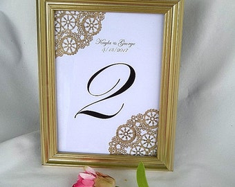 Gold Frame Wedding Table Numbers - Etsy