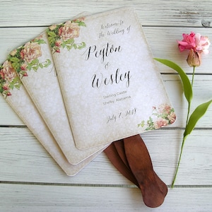 Rustic Wedding Fans Vintage Wedding Program Fans Ivory Turquoise Mint ...