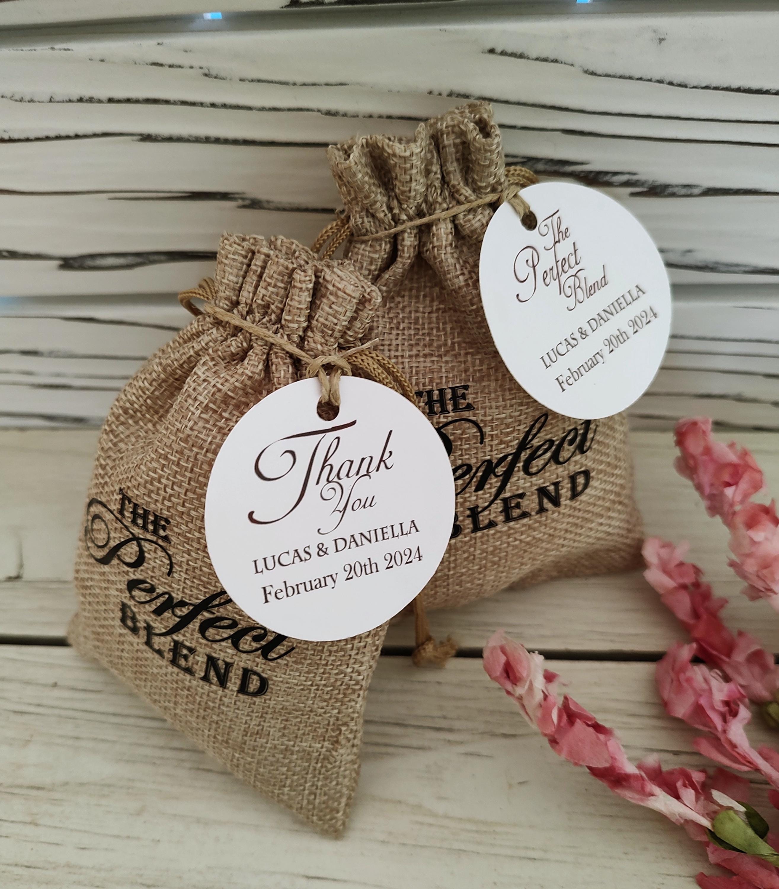 Custom Favor Bag the Perfect Blend Favor Bags Burlap Favor Bag Thank ...