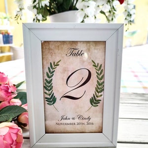 Table Number Frame Wedding Table Card Frames White Table Card Frames ...