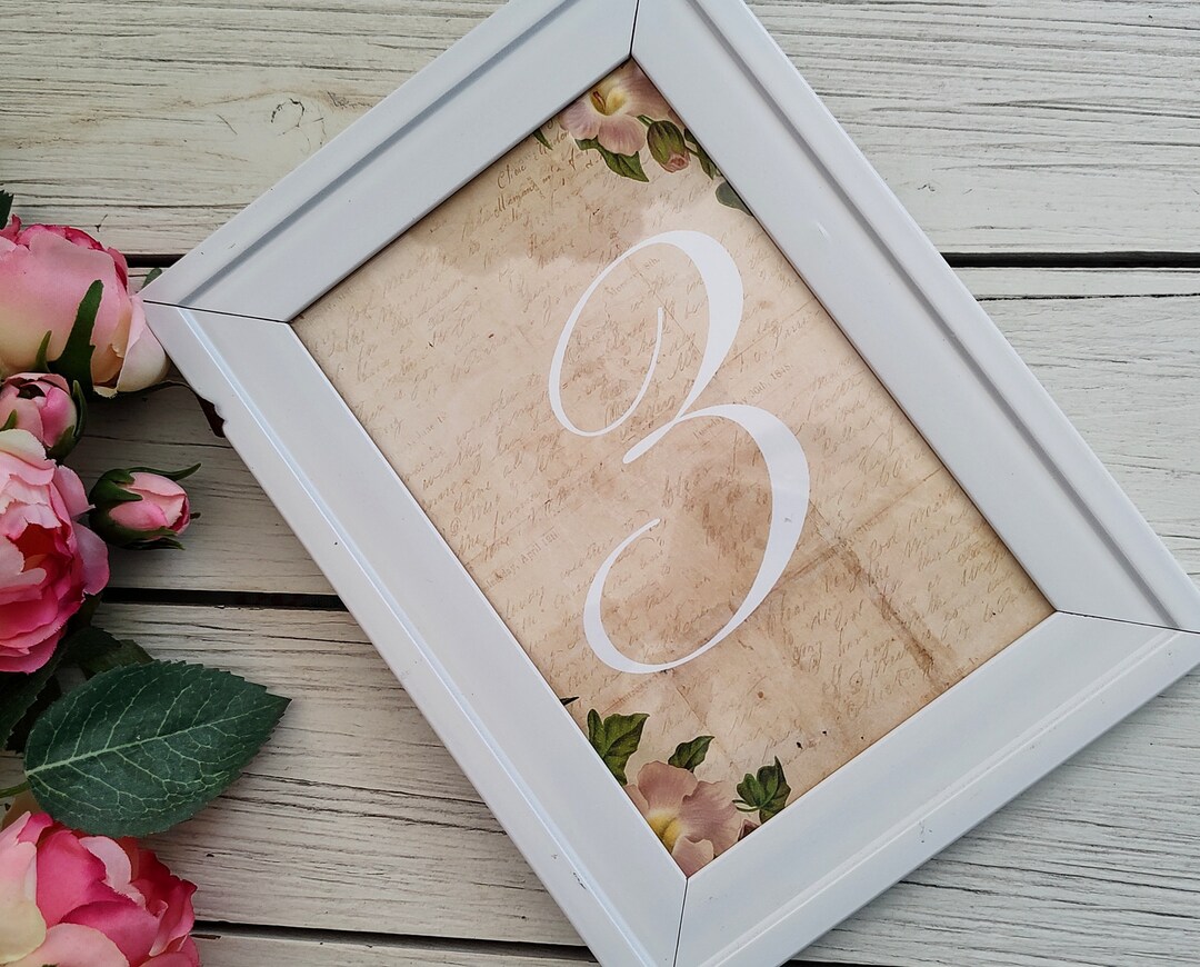 Wedding Table Card Frames White Frames Wedding Table Number Rustic ...