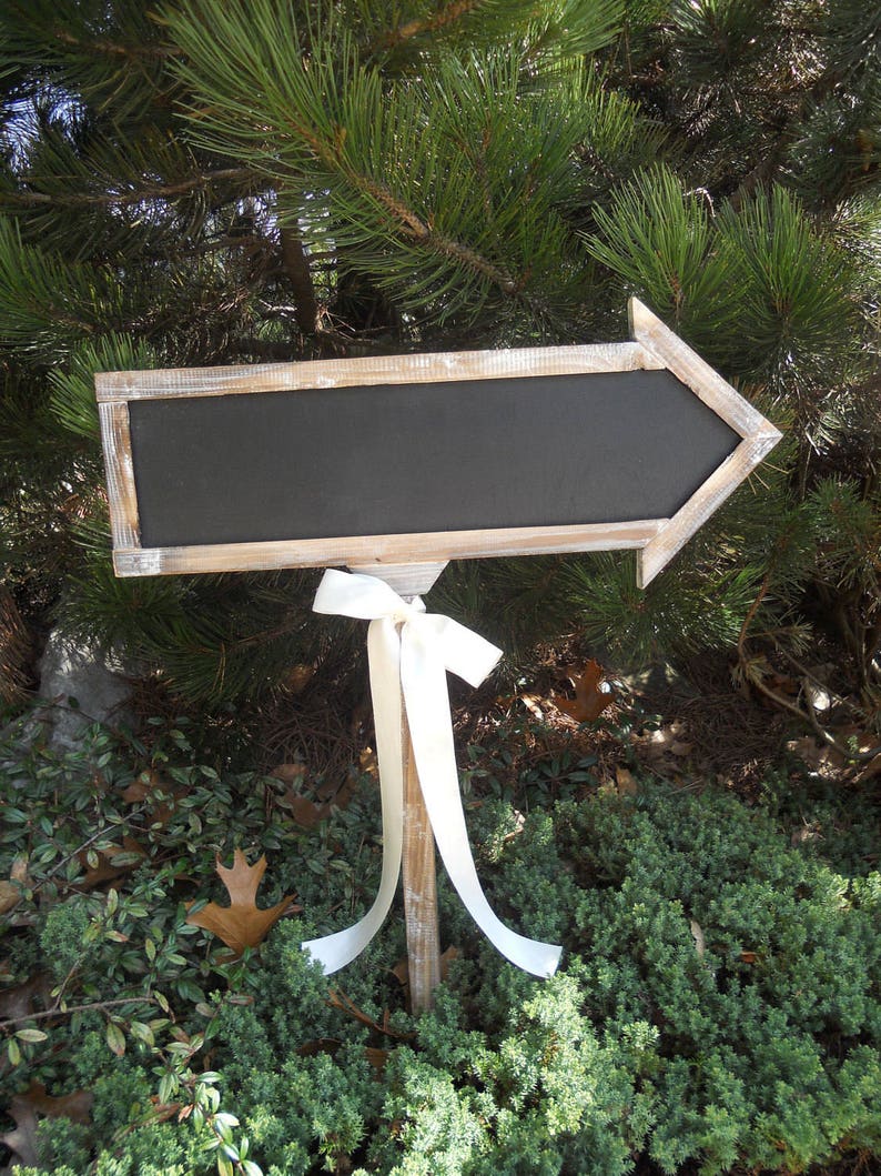 Chalkboard Arrow Sign Rustic Wedding Sign Wood Arrow Sign Wedding ...