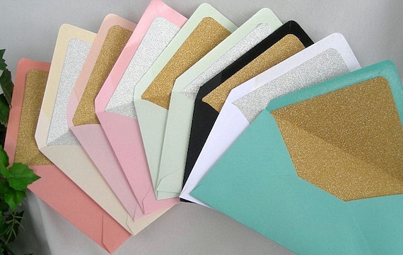 Glitter Lined Envelopes Euro Flap Envelope Liner Paper Printed Or