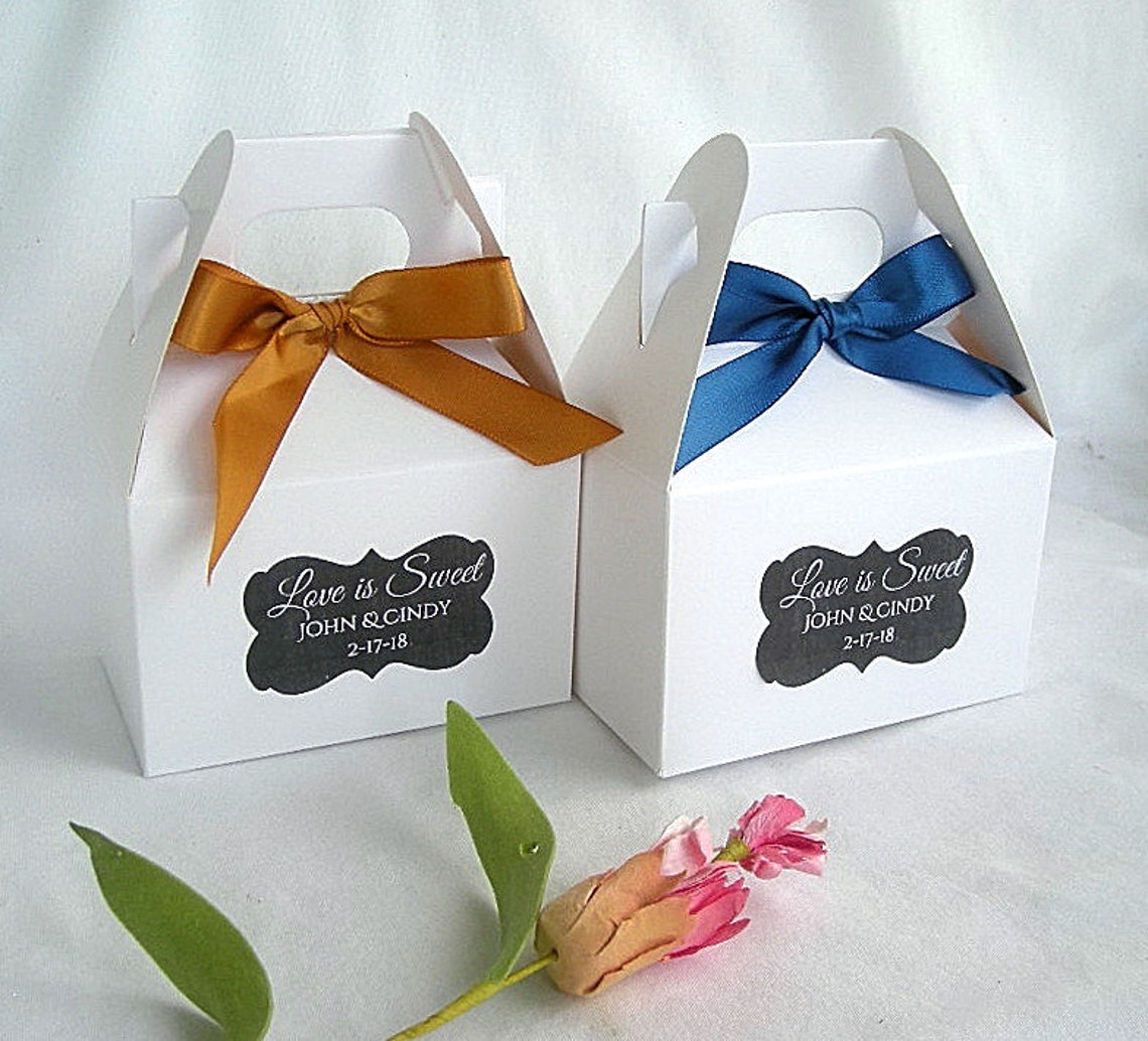 Custom Favor Box Custom Wedding Gable Box Favor White Kraft - Etsy