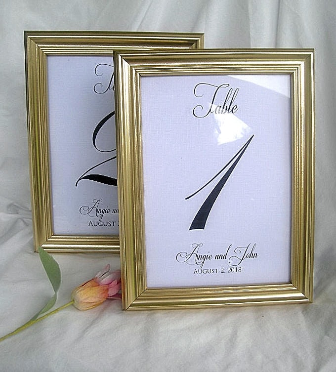 Table Number Frame Wedding Table Card Frames Gold Picture | Etsy