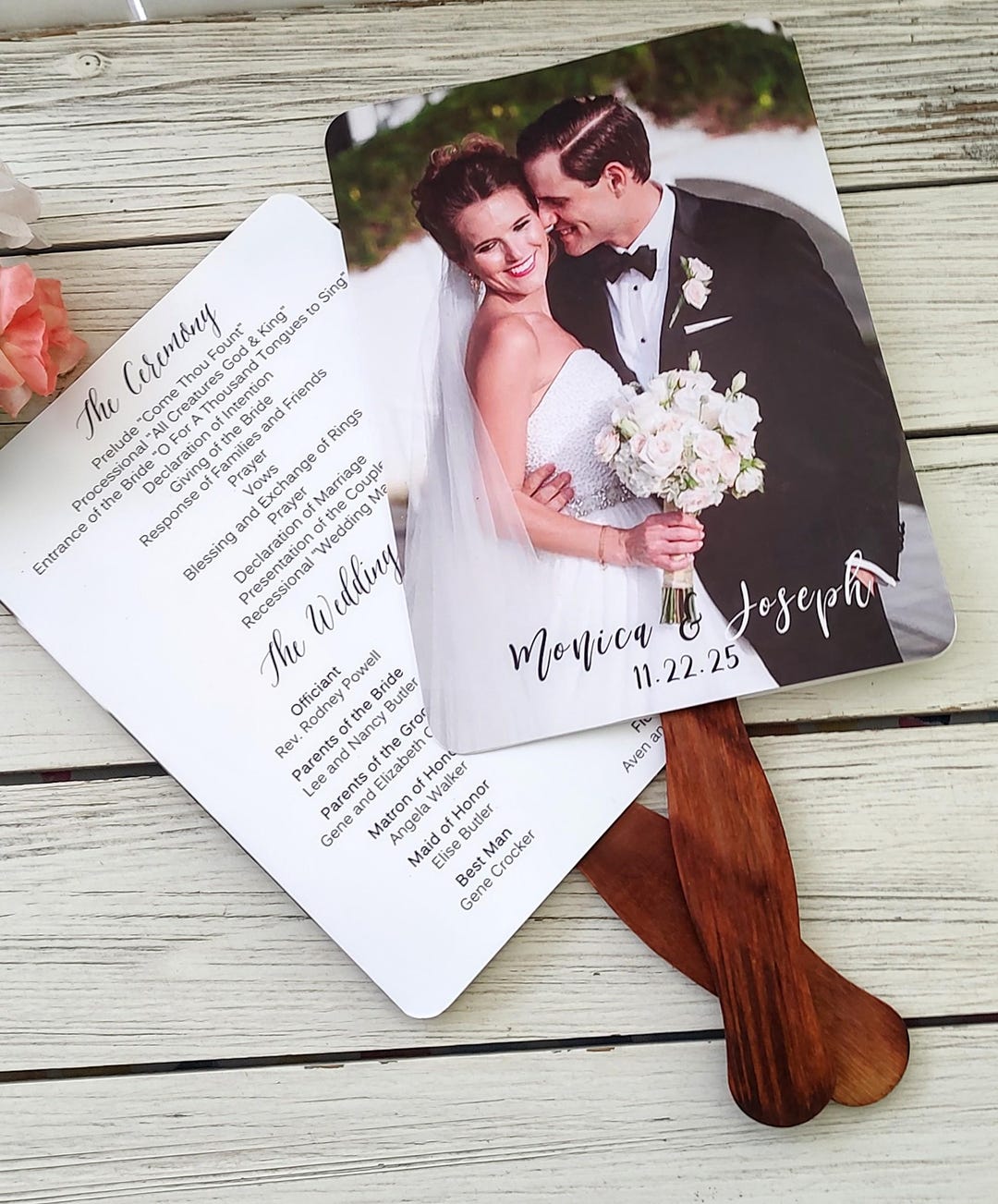 Custom Wedding Fans Printed & Fully Assembled Wedding Program ...