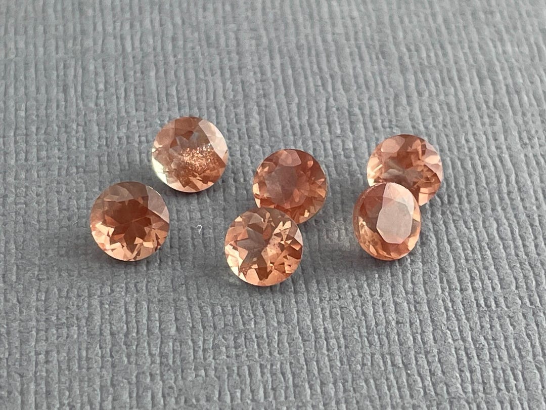 5mm Oregon Sunstones Faceted Round Gemstones | Medium, Light, Bi-color ...