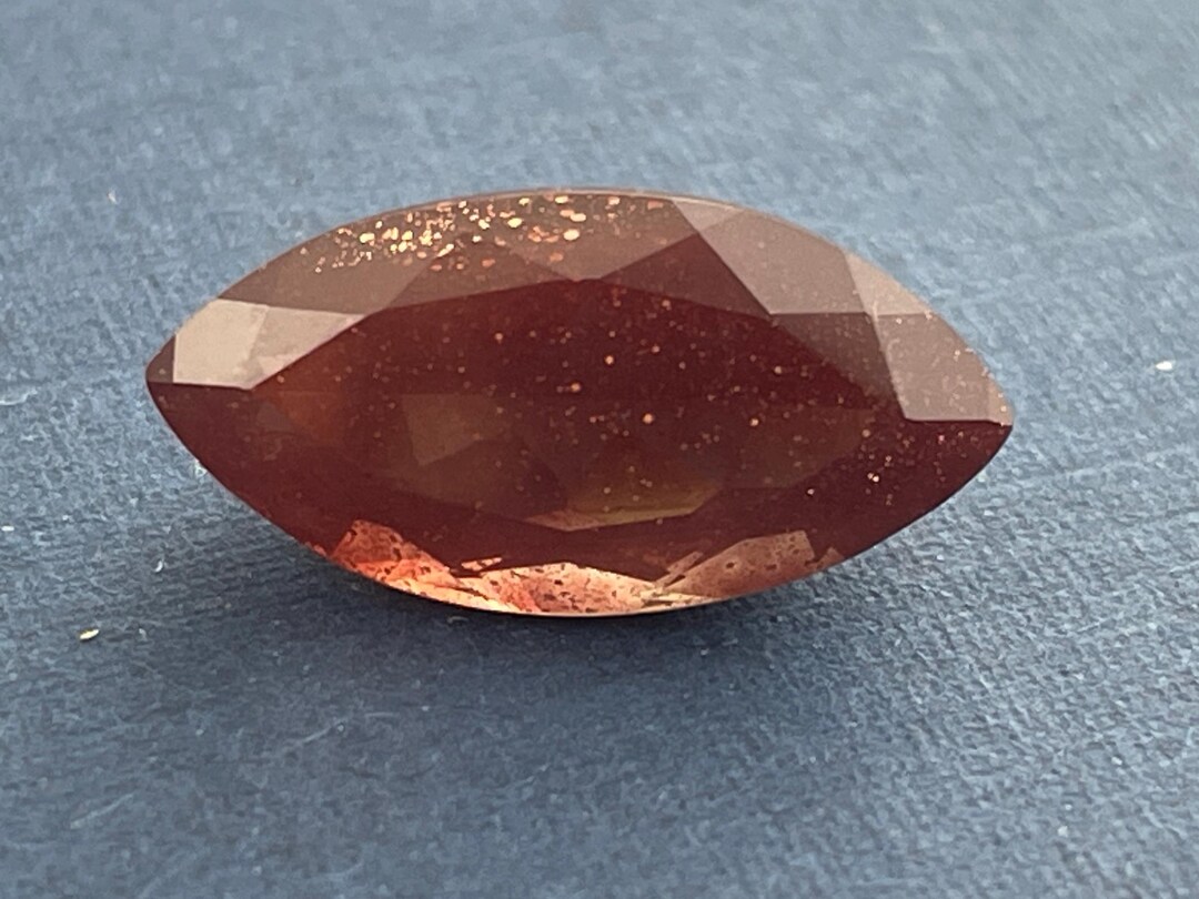 Large Red Oregon Sunstone Marquise Gemstone With Schiller | 4.5 Carats ...