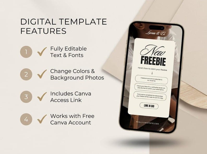 Editable Canva Instagram Story Template, Animated Lead Magnet Freebie ...