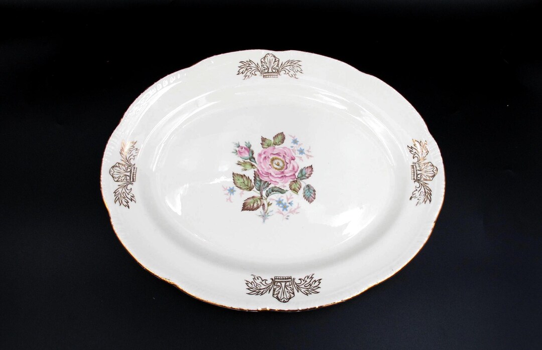 Homer Laughlin Queen Esther Liberty Serving Platter With Floral Center ...