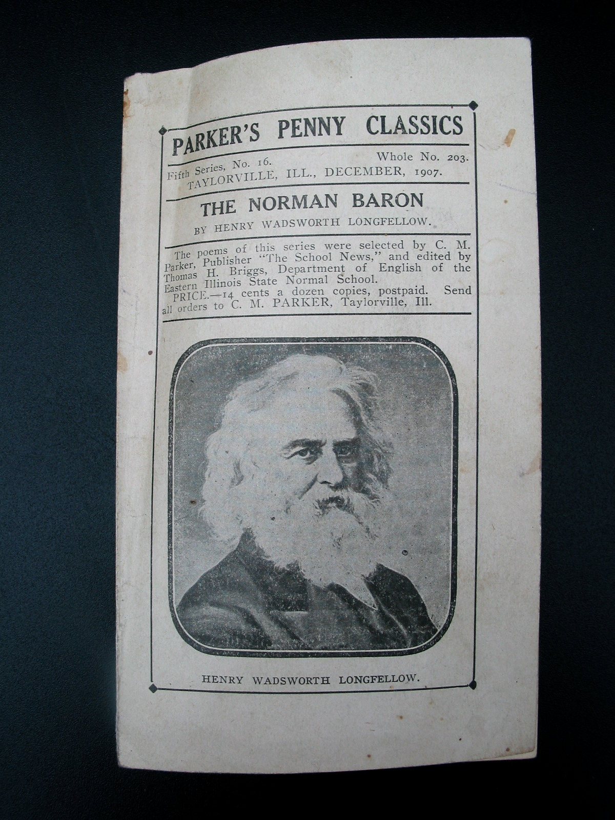 Parkers Penny Classics the Norman Baron by Henry Wadsworth Longfellow ...