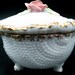 Enesco Footed Hobnail Trinket Box or Dresser Dish With Sea Shell Shaped ...