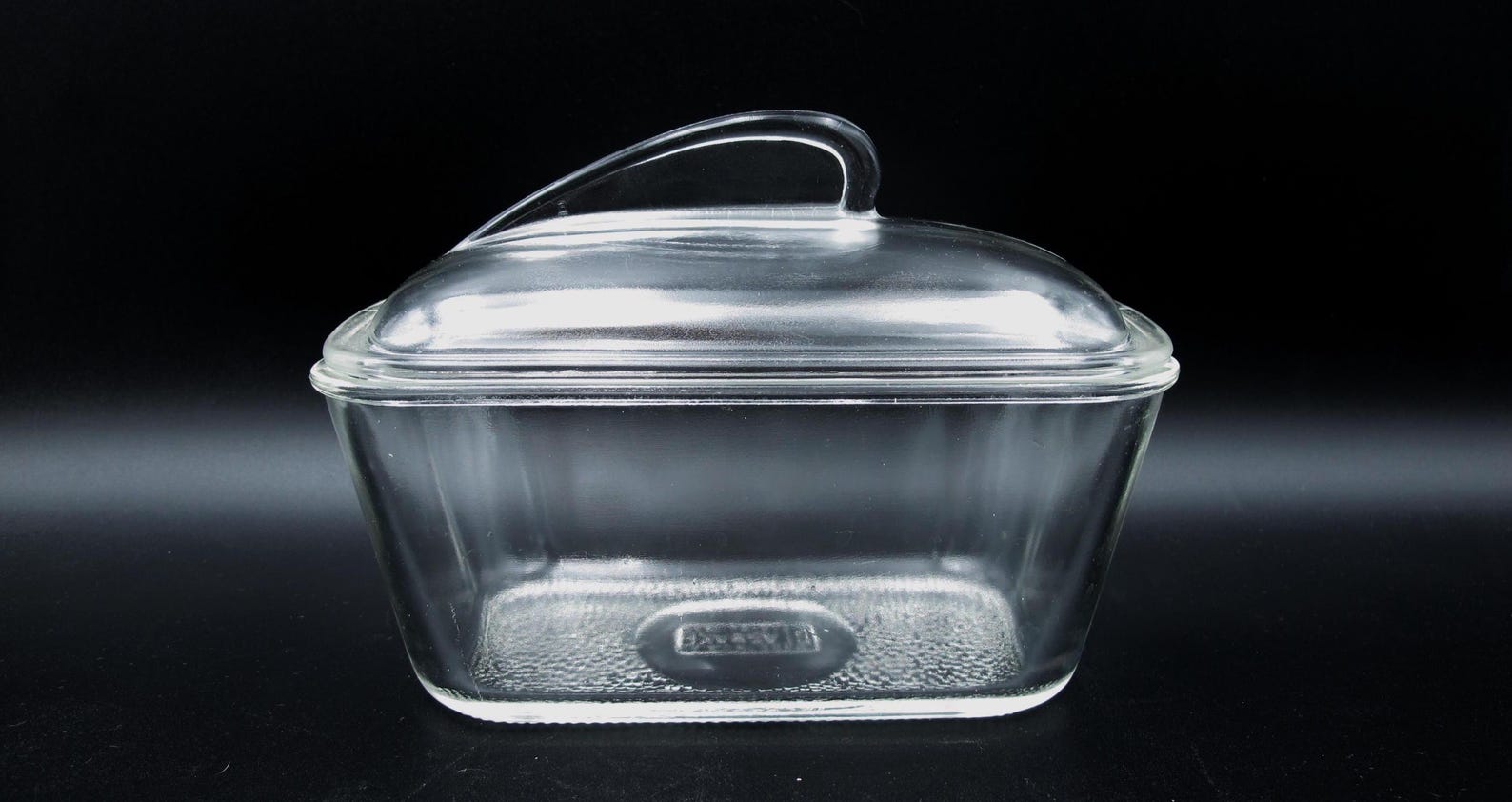 Glasbake Large Refrigerator Dish With Lid 7 Inch Rectangular Clear ...