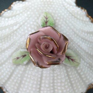 Enesco Footed Hobnail Trinket Box or Dresser Dish With Sea Shell Shaped ...