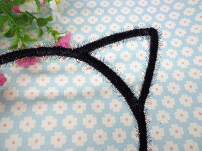 2 PCS Black Fabric Cover Cat Ear Shape Headband 6mm Wide - Etsy