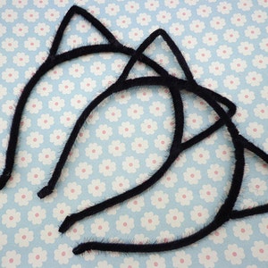 2 PCS Black Fabric Cover Cat Ear Shape Headband 6mm Wide - Etsy