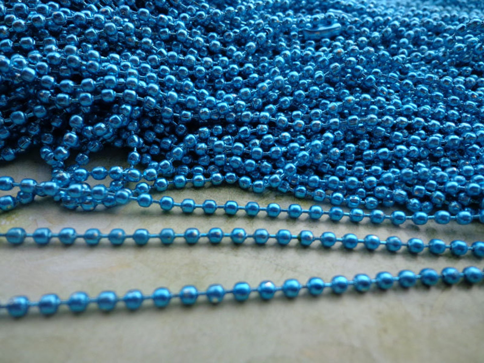 20 PCS Blue Ball Chain Necklaces 27 Inch 2.4mm - Etsy UK
