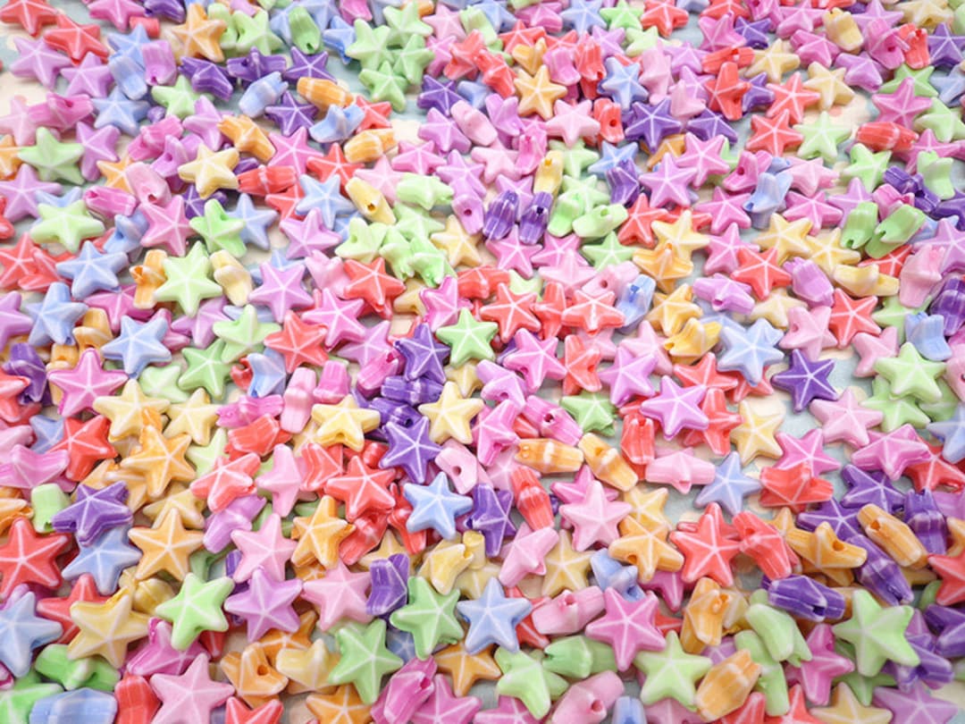 100PCS Mixed Color Tiny Plastic Star Shape Beads - Etsy Australia