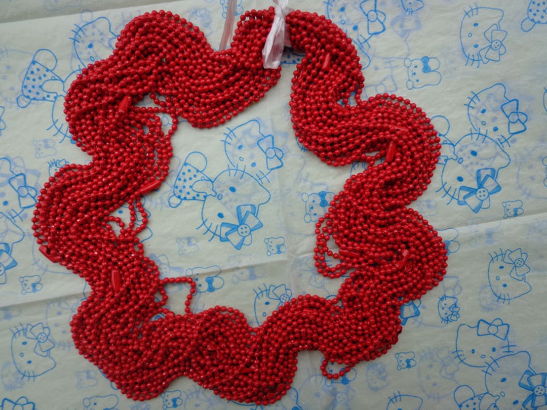 20 PCS Red Ball Chain Necklaces - 27 Inch, 2.4mm - Etsy