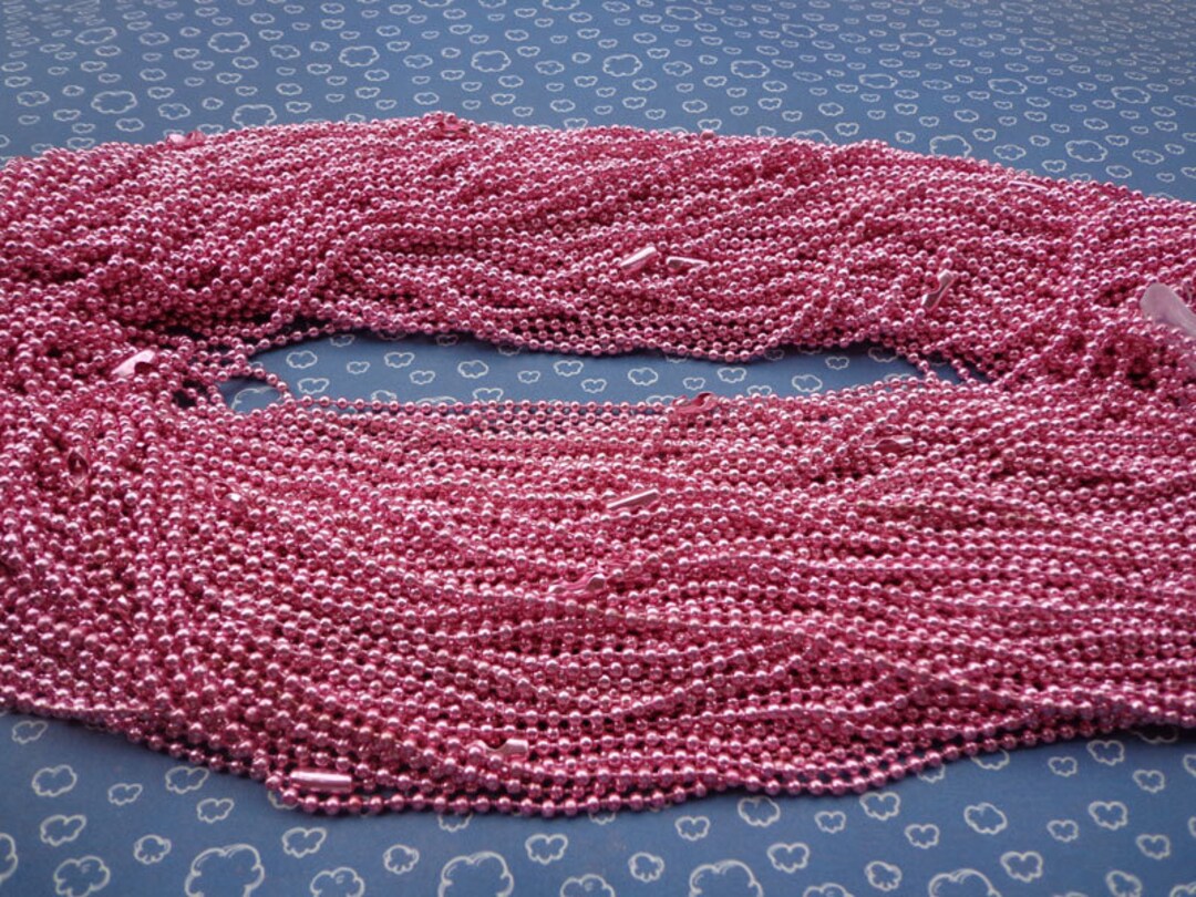 20 PCS Pink Ball Chain Necklaces - 27 Inch, 2.4mm - Etsy