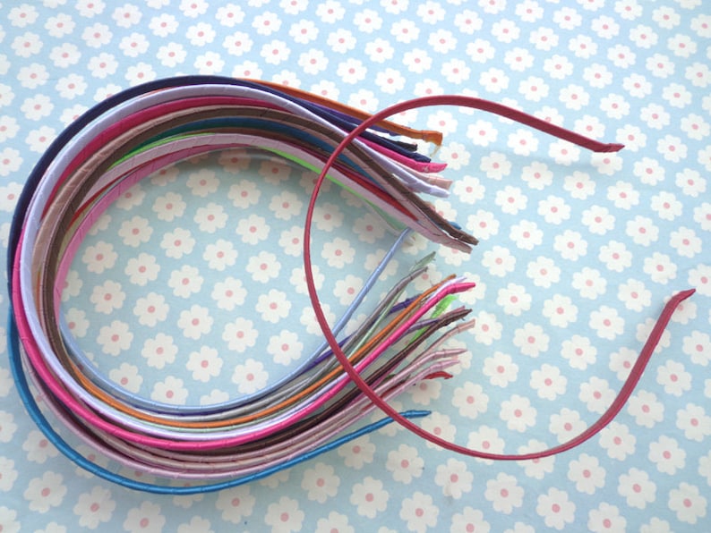 20PCS Mixed Colors Satin Covered Headband 5mm Wide - Etsy