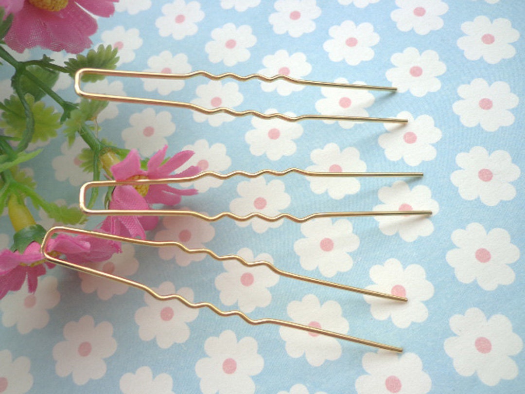 50pcs - Gold Plated Metal Hair Pins 65mm - Etsy