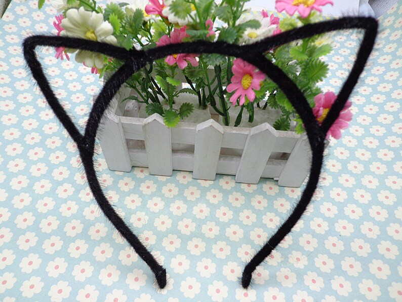 2 PCS Black Fabric Cover Cat Ear Shape Headband 6mm Wide - Etsy