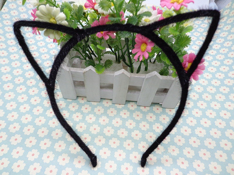 2 PCS Black Fabric Cover Cat Ear Shape Headband 6mm Wide - Etsy