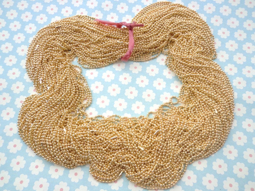 20 PCS Gold Plated Ball Chain Necklaces 65 Cm, 2.4mm - Etsy
