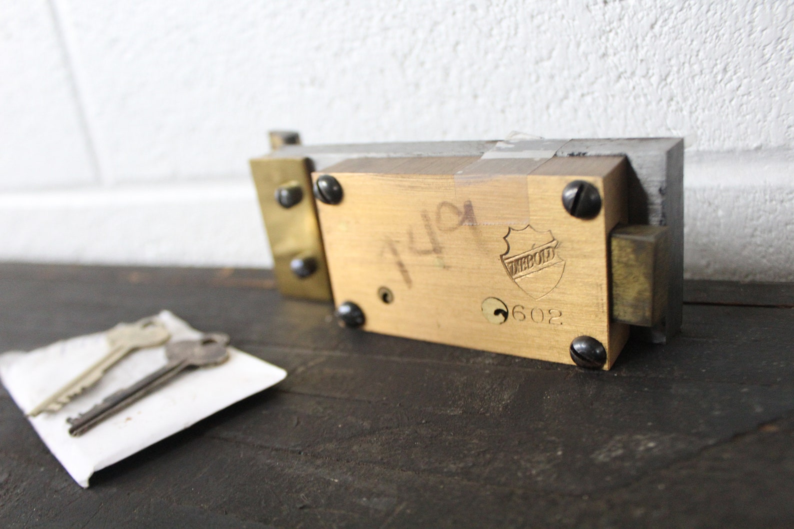 Vintage Diebold Safe Deposit Box Lock W/ Key & Hinge Safety Door- Small ...